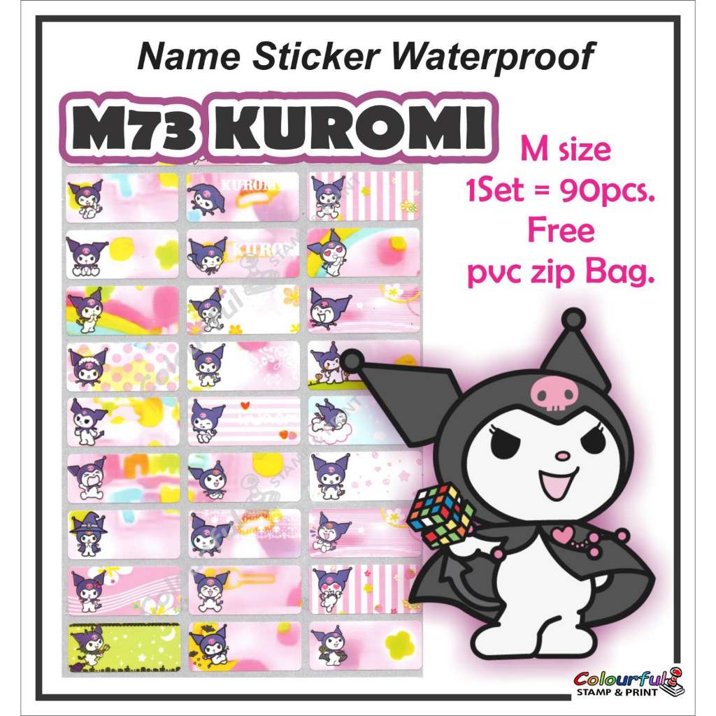 Sticker Name Kuromi (WATERPROOF) (READY STOCK) Nama Sticker 名字贴纸 ...