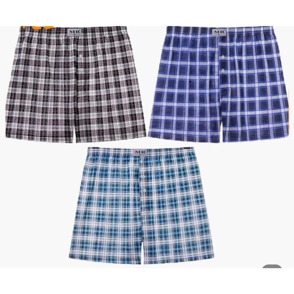 Boxer for man (1 box 3 pcs) man underwear 100% cottm kain kotak kotak ...