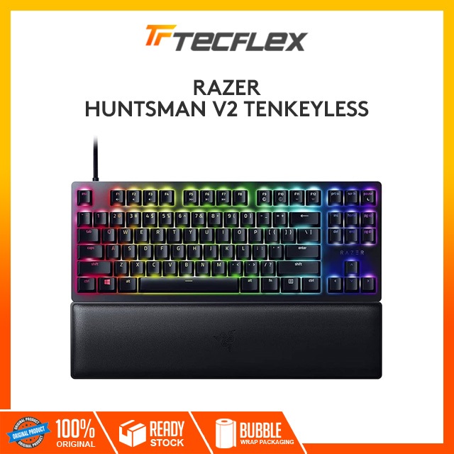 Razer Huntsman V2 Tenkeyless Gaming Keyboard (Clicky Purple Switch ...
