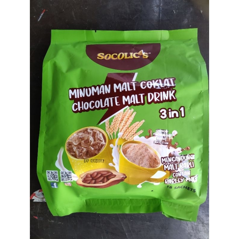 SOCOLIC'S MINUMAN MALT COKLAT 3IN1 18 SACHETS | Shopee Malaysia