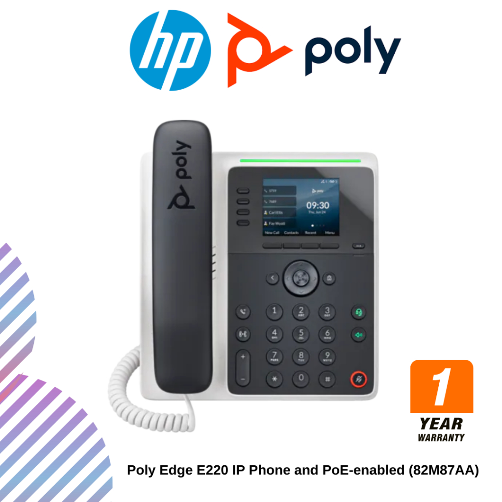 Poly Edge E220 IP Phone and PoE-enabled (82M87AA) | Shopee Malaysia