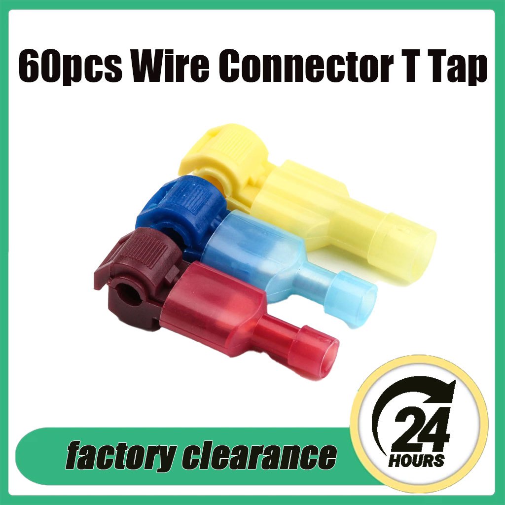 60pcs Wire Connector T Tap Terminal Clip Quick Splice Lock Wire Crimp ...