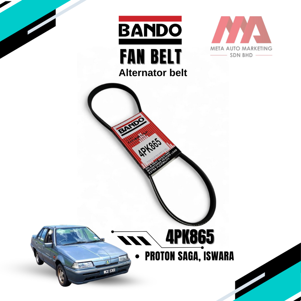 BANDO FAN BELT ALTERNATOR BELT 4PK865 PROTON SAGA,ISWARA | Shopee Malaysia