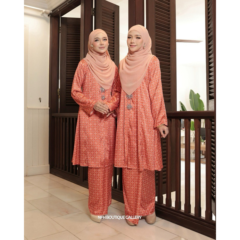 [ BRICK ORANGE ] Baju Kurung RAYA 2025 Dewasa dan Anak | NFH | | Shopee ...