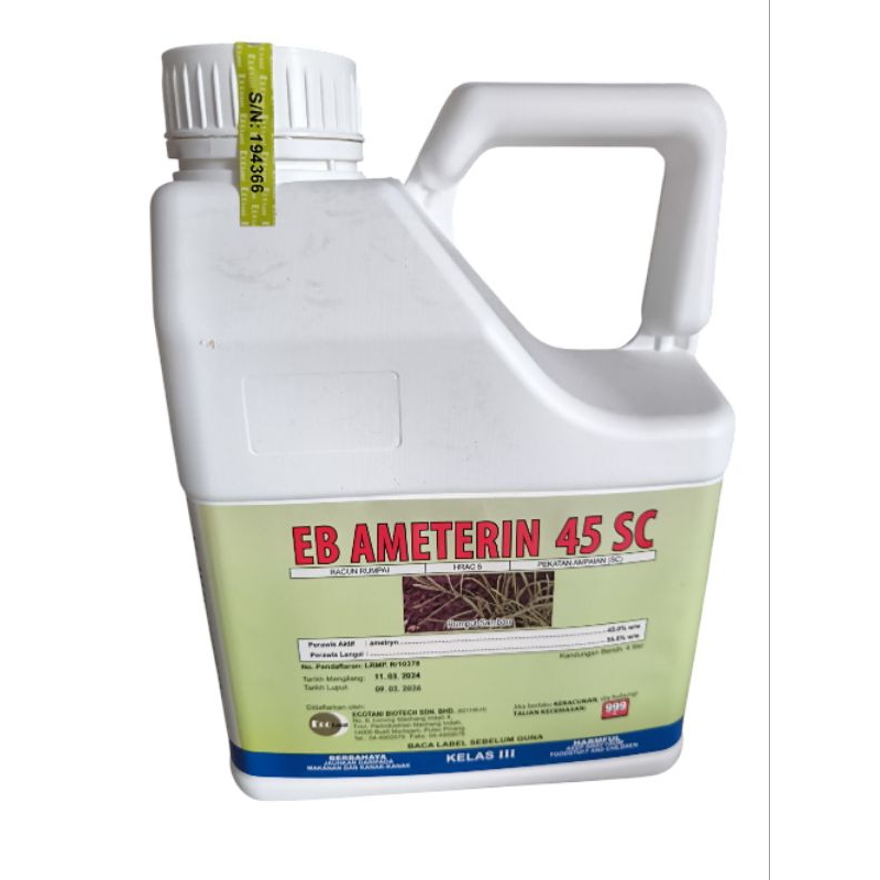4L EB AMETERIN 45SC SUSU Ametryn (Sama Amepax/Farmspect 500/Ametrex ...