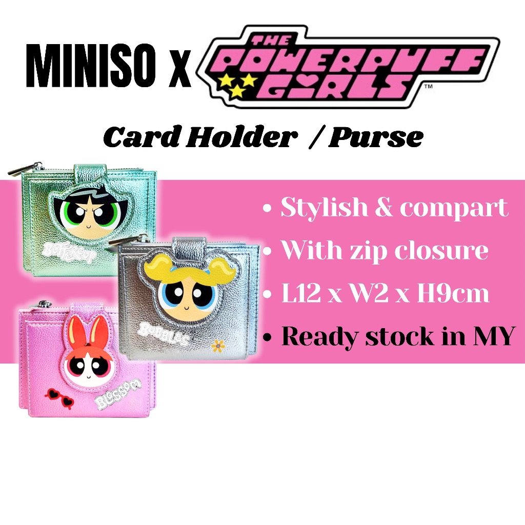 MINISO x Powerpuff Girls Card Holder Purse Wallet | Shopee Malaysia