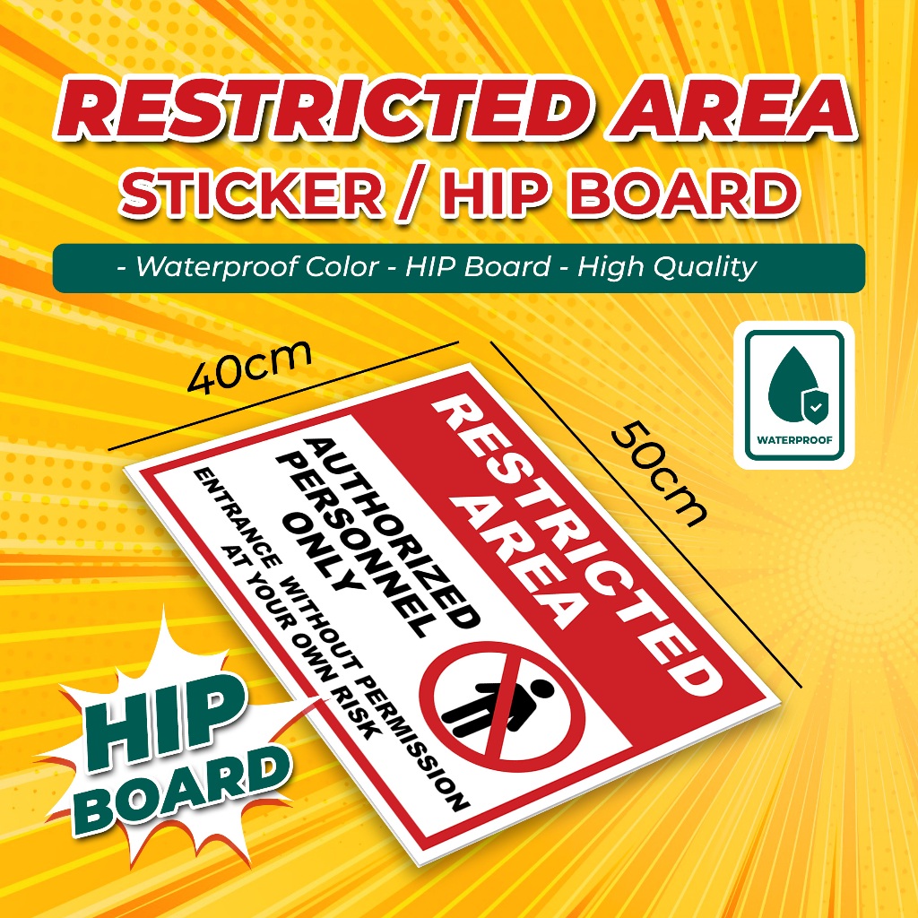 Kawasan Terhad / Restricted Area Signage | Shopee Malaysia
