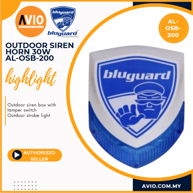 Bluguard Outdoor Siren Set Package All in One Big Blue Color Horn 25w ...