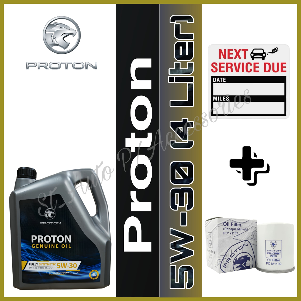 Proton Fully Synthetic 5W30 API SN ILSAC GF-5 Engine Oil (4 Liter) for ...