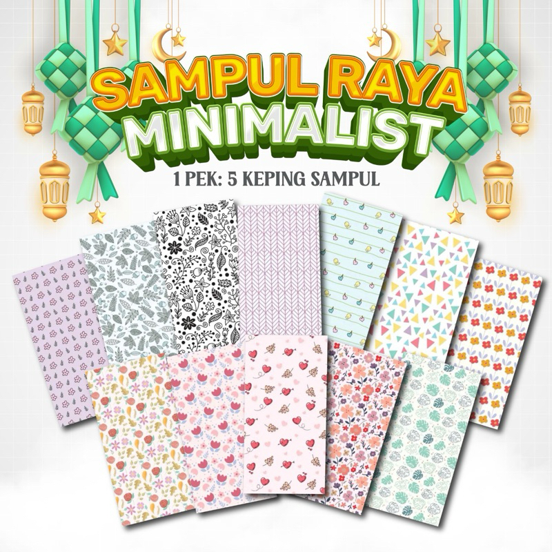 SAMPUL RAYA MiNIMALIST 2025 1 PAKET 5PCS | Shopee Malaysia
