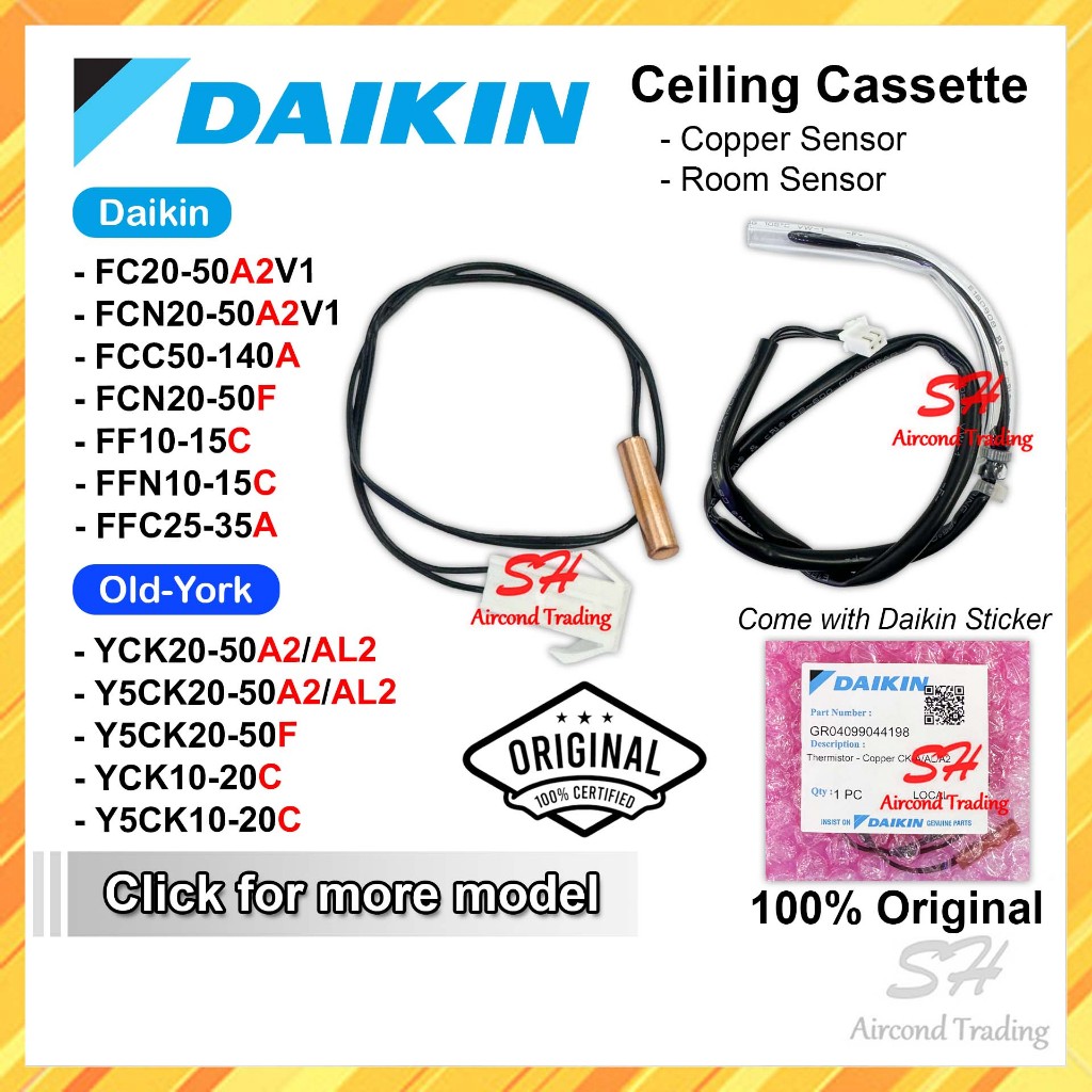 [ORIGINAL] DAIKIN OLD-YORK Ceiling Cassette Copper Sensor / Room Sensor ...