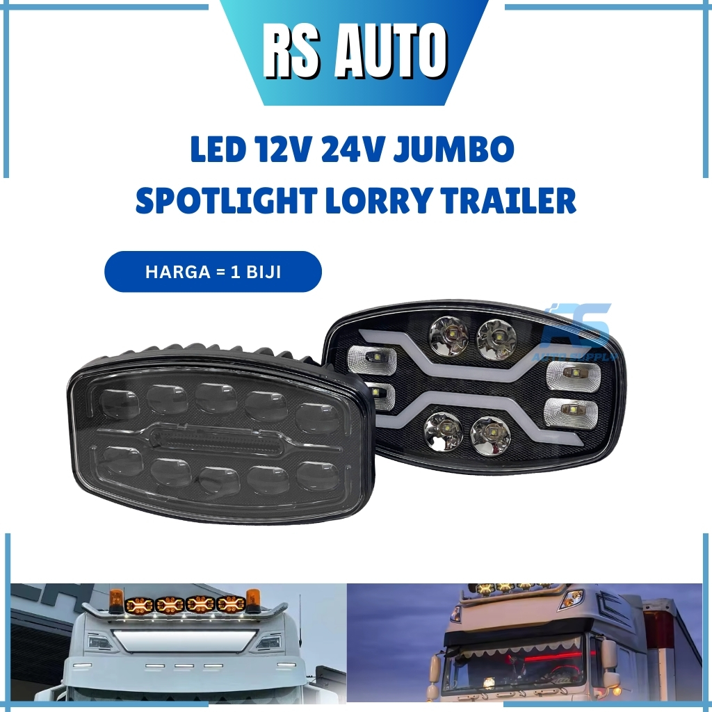 LED 12V 24V JUMBO 10" 320 SPOTLIGHT LORRY BAR LIGHT ATAS ROOF VIRAL ...