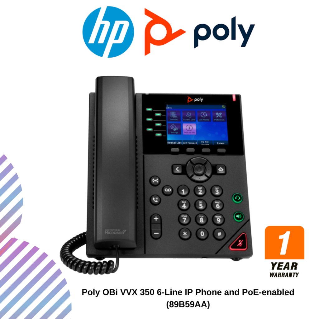 Poly OBi VVX 350 6-Line IP Phone and PoE-enabled (89B59AA) | Shopee ...