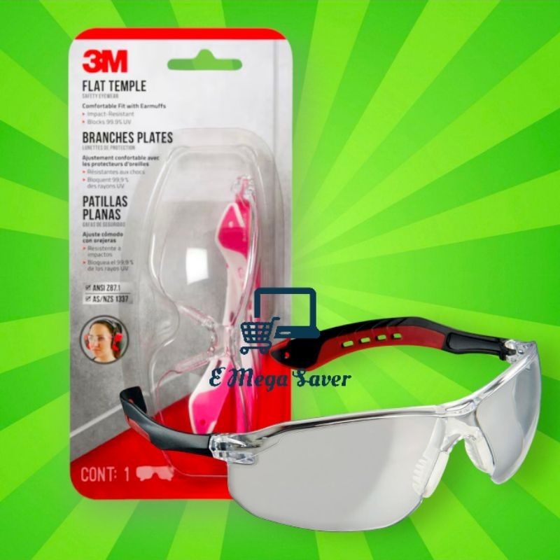 3M Flat Temple Safety Eyewear Clear | Shopee Malaysia