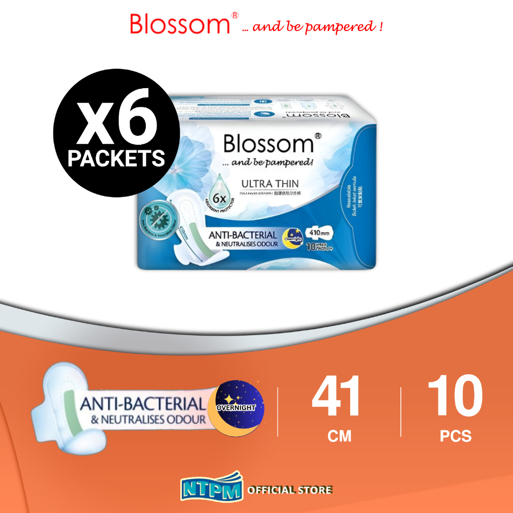 (BL13) Blossom Night Ultra Thin 410mm (10's) x 6 Pack - [FREE INTIMATE ...