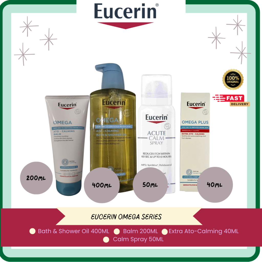 Eucerin Omega Series | Bath & Shower Oil 400ML | Ato-Calming Balm 200ML ...