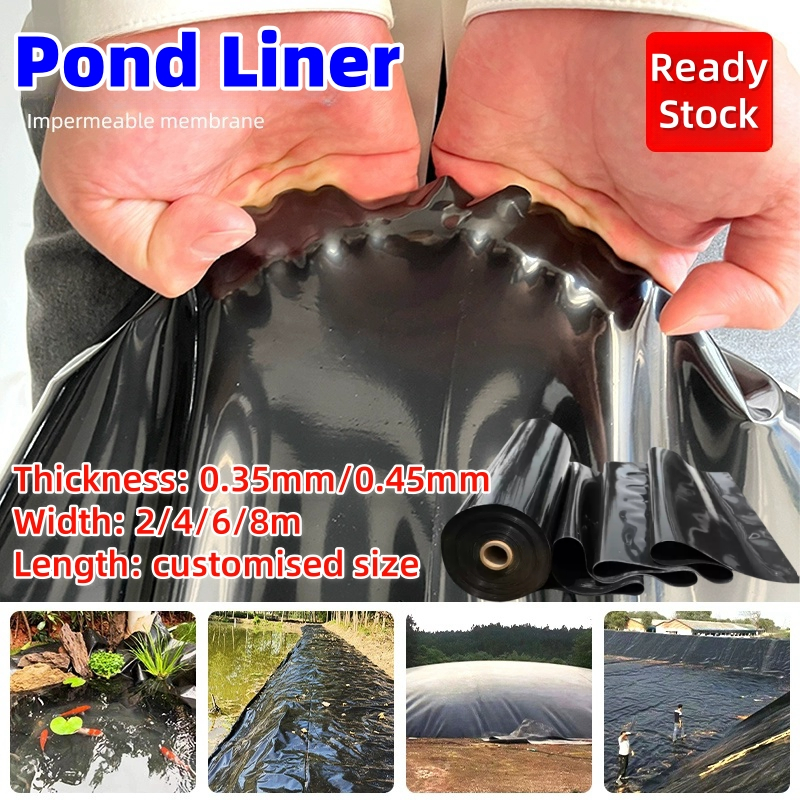 Pond Liner/0.45mm 2mx5m 4mx5m 6mx5m 8mx5m 0.35mm Kolam Ikan/ Ldpe Black Roll Kolam Canvas/Hdpe ...