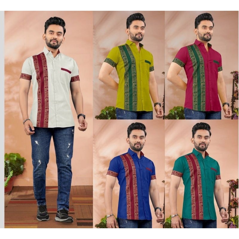 (M To 5XL) Plus Size Cotton Foil Printed Men's Shirt /Party Wear Men's ...