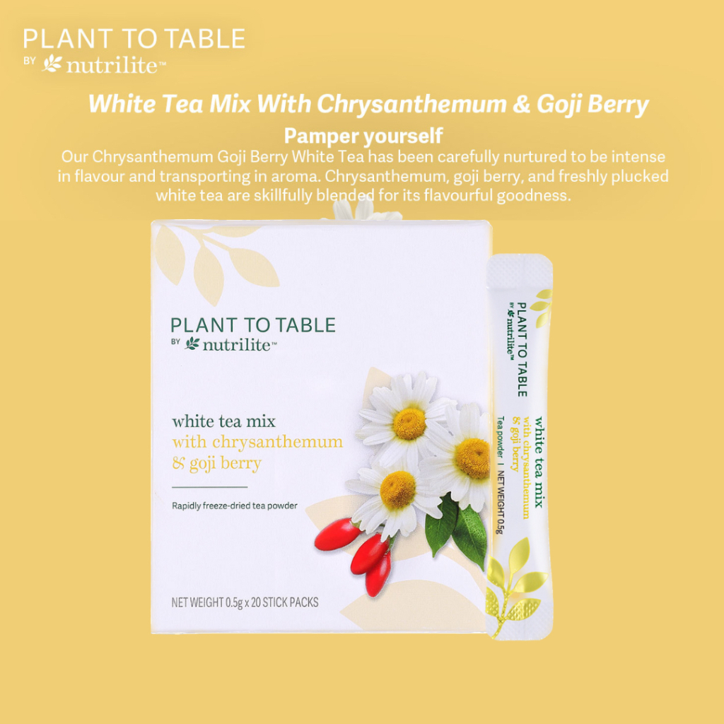 Plant To Table by Nutrilite White Tea Mix with Chrysanthemum & Goji ...