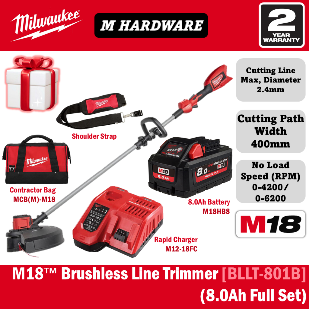 MILWAUKEE M18™ Gen II Brushless Line Trimmer M18 BLLT-0 / BLLT-801B ...