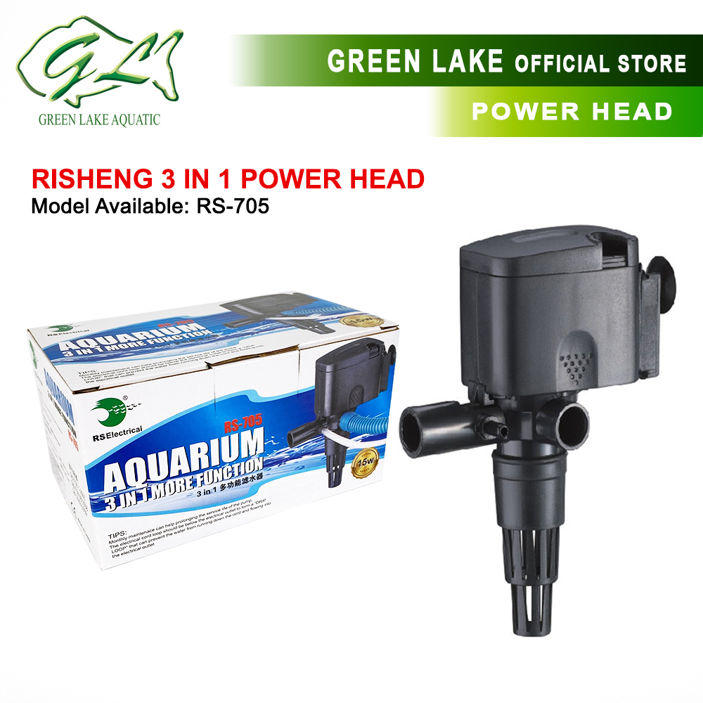 Risheng 3 in 1 Power Head Submersible Pump Filter RS 705 (15W) Small ...