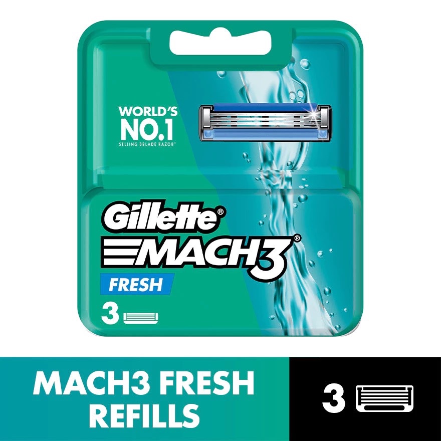 GILLETTE Mach3 fresh Replacement Cartridge Refill 3s | Shopee Malaysia