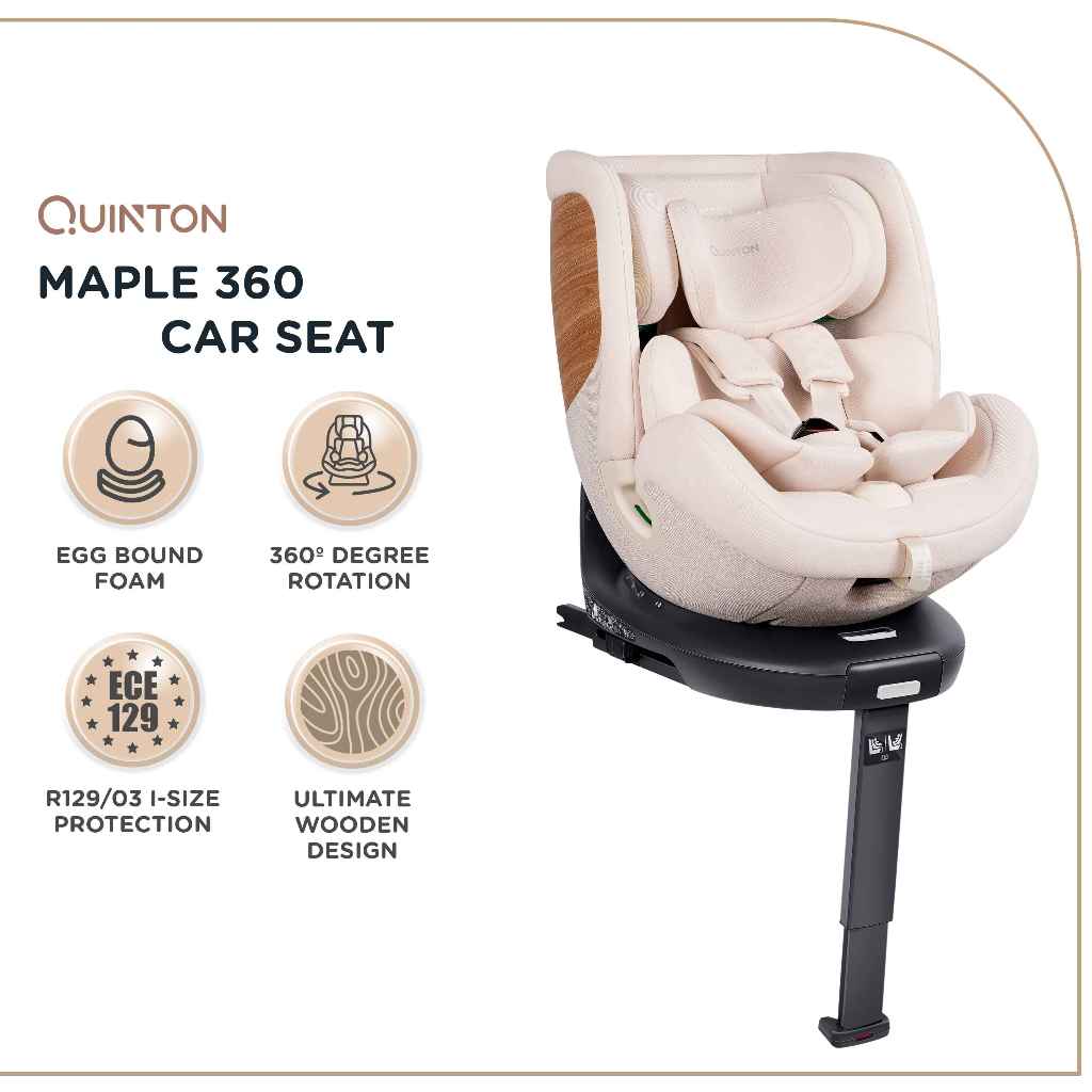Quinton Maple 360 Car Seat– Kerusi Keselamatan Bayi Premium, Pusing 360 ...