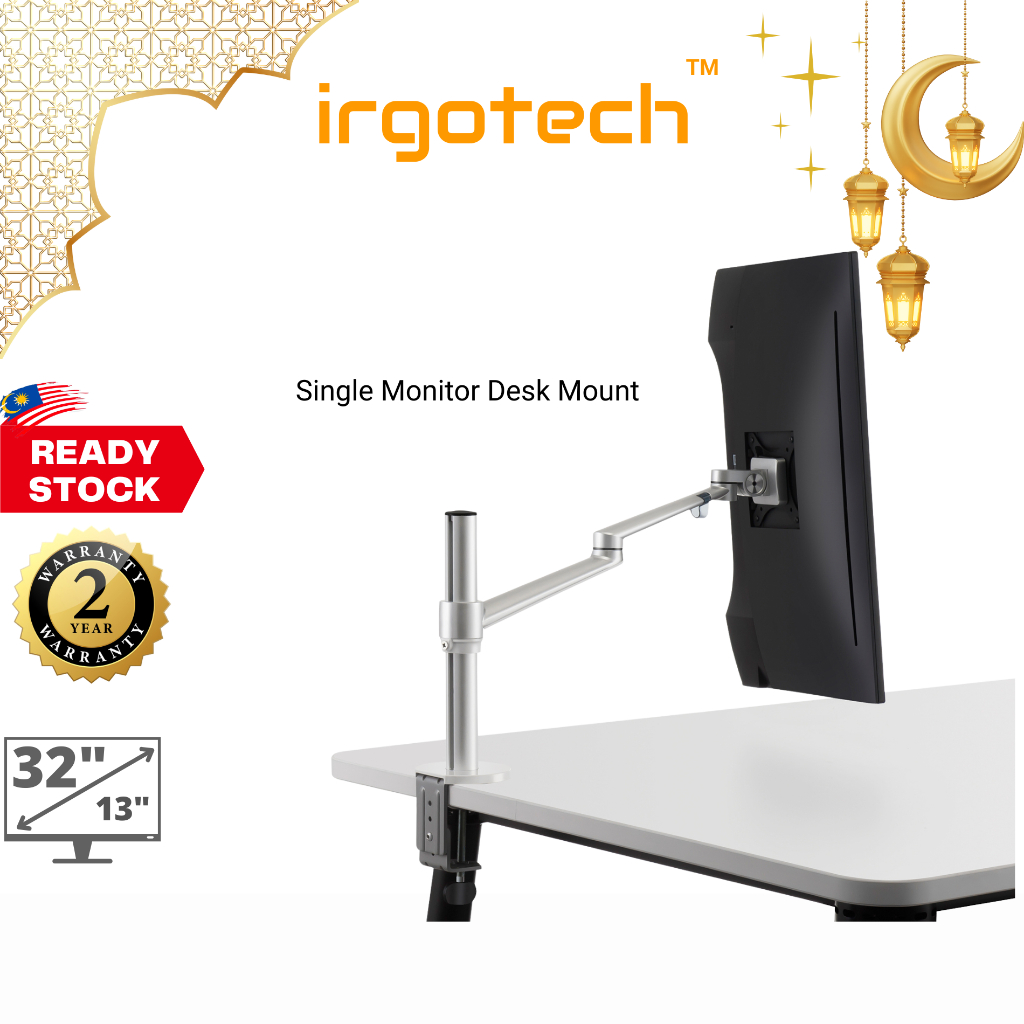 IRGOTECH Monitor Stand Arm 32 inch Computer Stand Desk Mount Monitor ...