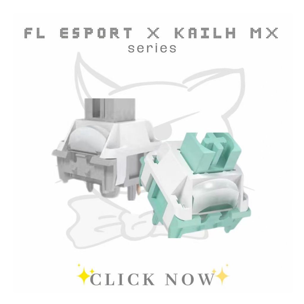 FL Esport x Kailh MX Cool Mint V2 Ice Front Silver 5 Pin Dustproof ...