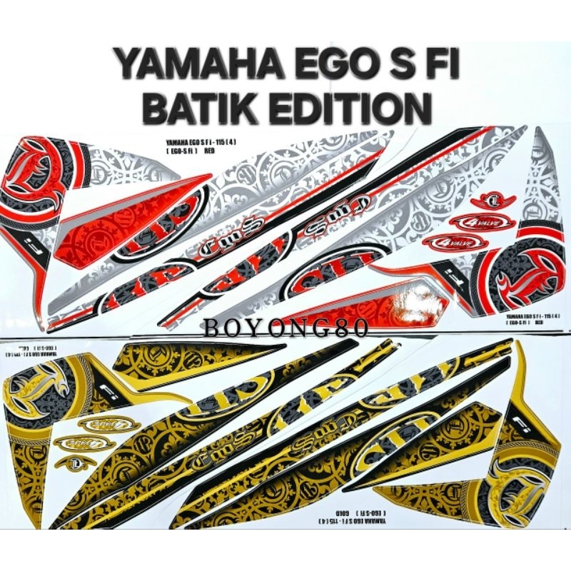 YAMAHA EGO S FI 115I CUSTOM DESIGN BATIK EDITION BODY STICKER ( READY ...