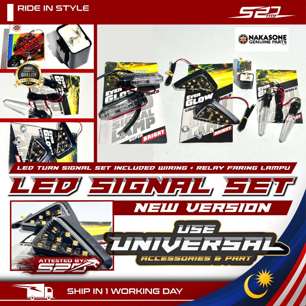 LED Signal Set NAKASONE UNIVERSAL USE Turn Signal Set Included Wiring ...
