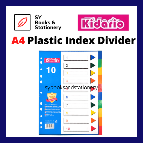 KIDARIO A4 11 Holes PP Plastic Index Divider / Colours / Months ...