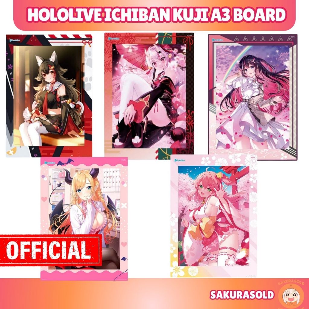 Hololive Ichiban Kuji Visual Art Board A3 Posters Hololive Ayame Mio Sakura Miko Azki Poster ...