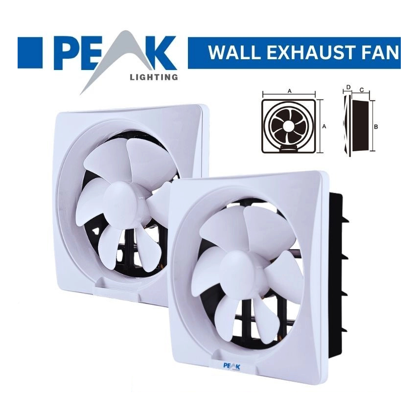 PEAK PVC Exhaust Fan / Wall Mounted Ventilation Fan - 1 Year Warranty ...