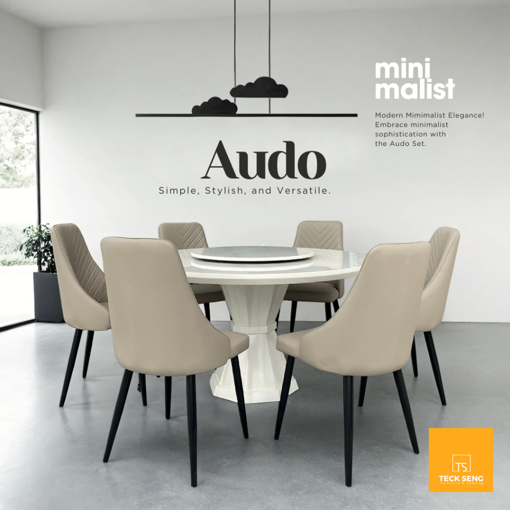AUDO Dining Set Modern Minimalist Marble Top Stylist Chairs Set ...