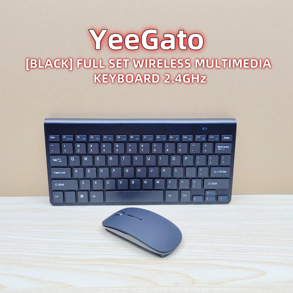 (BLACK) FULL SET MINI KEYBOARD + MOUSE WIRELESS PC DESKTOP/ LAPTOP ...