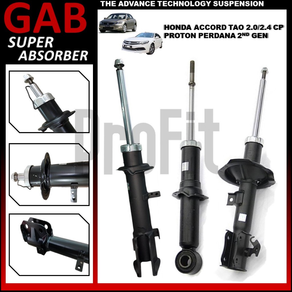 GAB SUPER BLACK FRONT ABSORBER / REAR ABSORBER - HONDA ACCORD TAO 2.0 2 ...