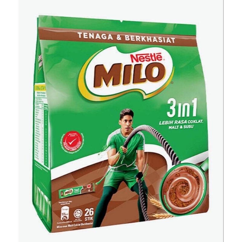 (Exp 03/2026) Milo 3 in 1 14x33g/28x33g Breakfast energy 美禄三合一 sedap snack groceries enak ...