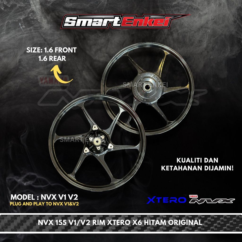 NVX 155 V1/V2 RIM XTERO X6 HITAM ORIGINAL | Shopee Malaysia