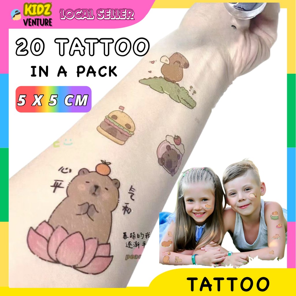 (Ready Stock) Cute Cartoon 20PCS Removeable Sticker Tattoo Kids ...