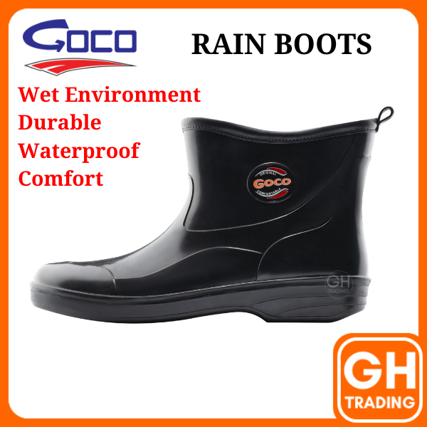 GOCO Mid Cut High Quality Rubber Rain Boot Kasut Boot Hujan Getah PVC ...