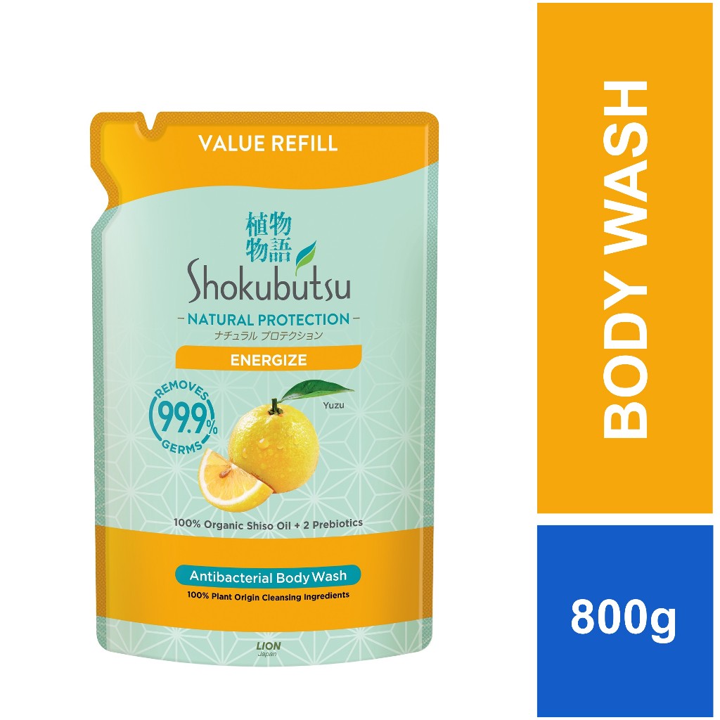 Shokubutsu Naturel Protection Body Wash Energize With Yuzu Refill 800g ...