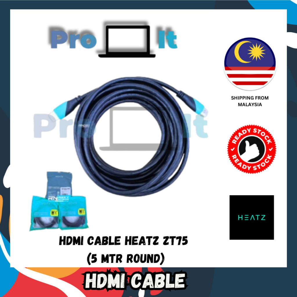HDMI Cable Heatz Zt75 5 Mtr Round | Shopee Malaysia