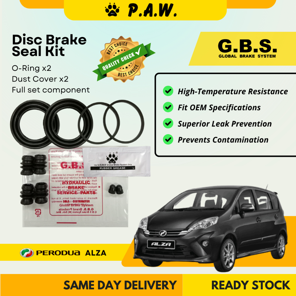 GBS Disc Brake Seal Kit For Perodua Alza 3SZ-VE 1.5 2009-2013 (Front ...