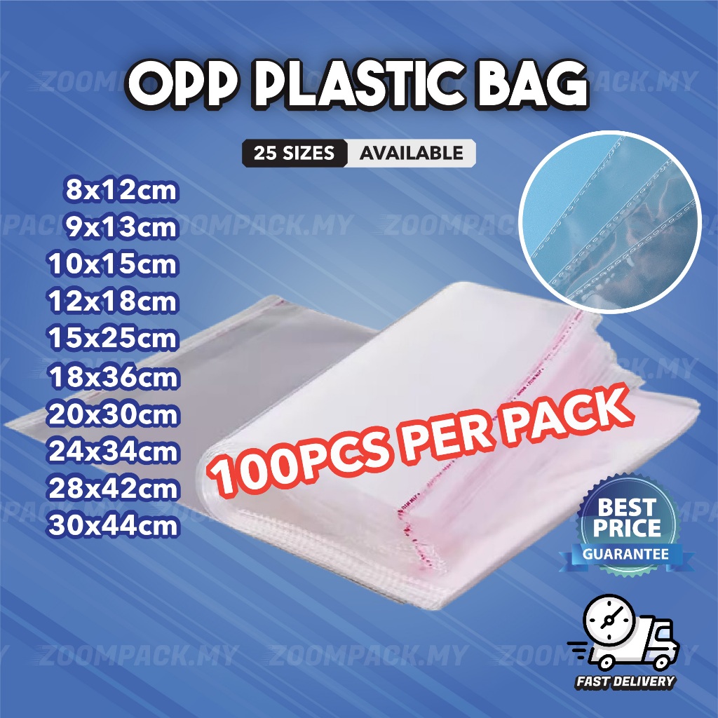 ZoomPack Transparent OPP/CPP Plastic Bag Self Adhesive Packing Beg Plastik Packaging Beg Buku ...