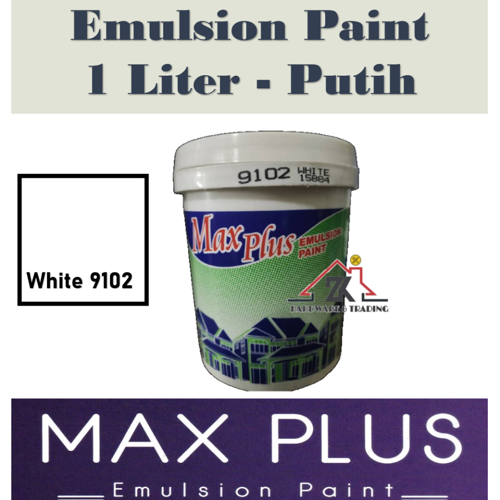 1 Liter Cat Putih Cat Air Dinding Siling Tin Kecil White Emulsion Paint ...