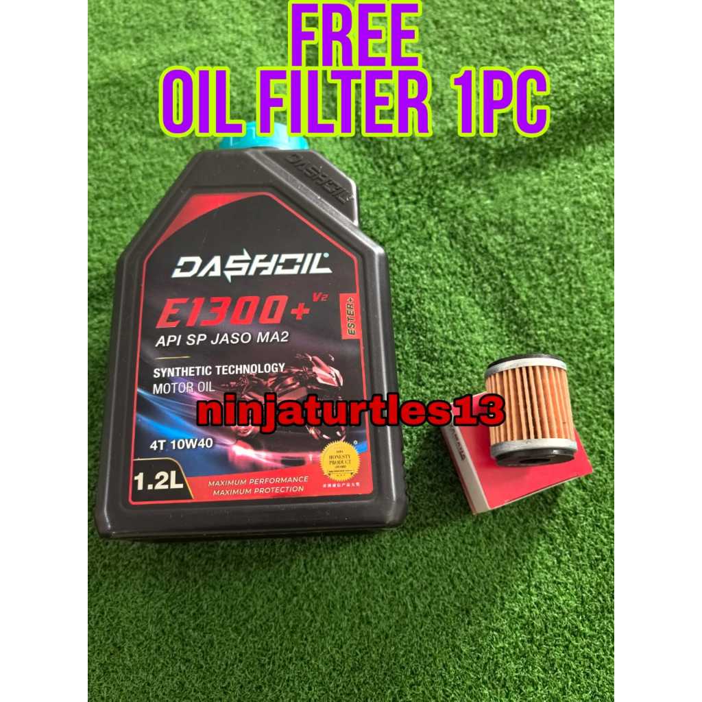 DashOil Ester + E1300+ 4T 10w40 1.2L Synthetic MA2 Motorcycle Engine ...