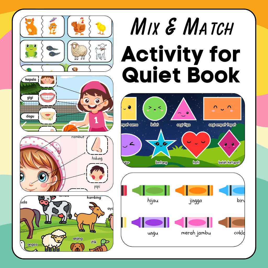 (PDF) MIX & MATCH ACTIVITY FOR QUIET BOOK | Shopee Malaysia