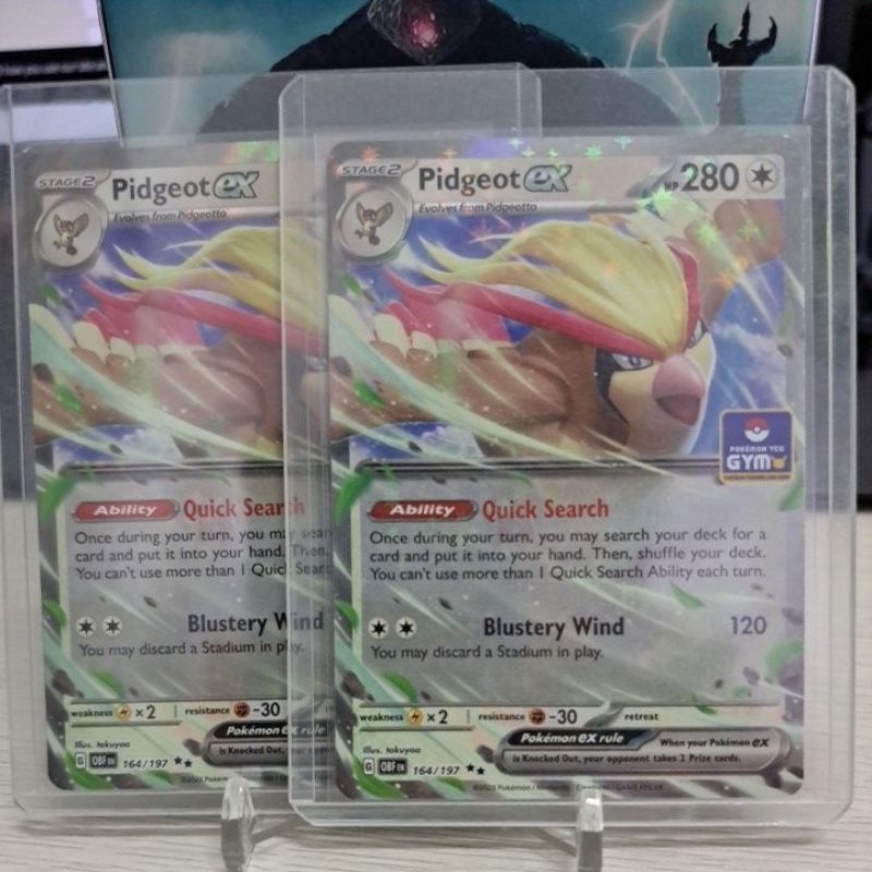 Pokemon TCG [GYM PROMO] Pidgeot EX 164/197 Obsidian Flames | Shopee ...