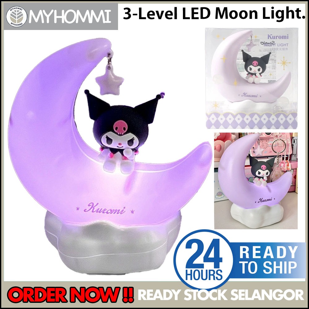 3 Level Lights Moon Sleep Sanrio Miniso Led Night Light Kuromi ...